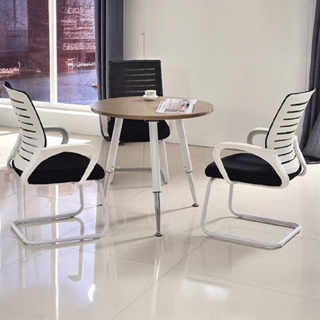 Beige circular meeting table – officetown